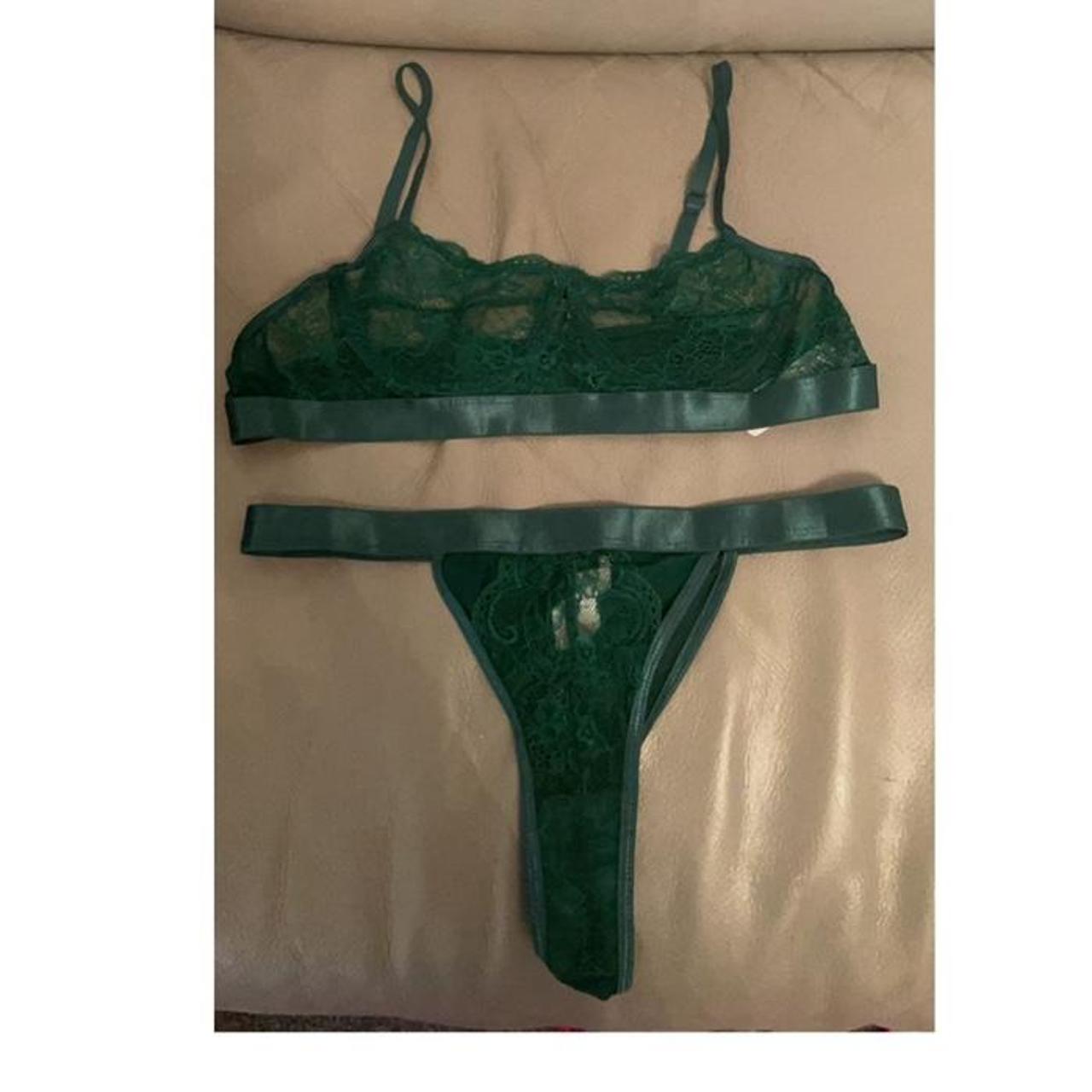 PLT green underwear set Size L Bra and thong ... - Depop