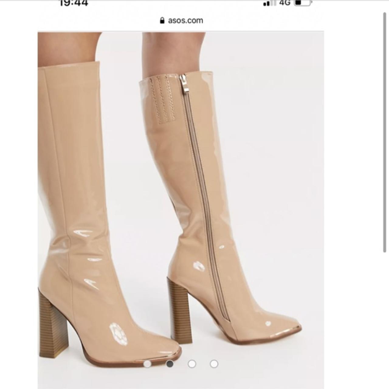 Simmi London Melisa knee boots in with metal plating... - Depop