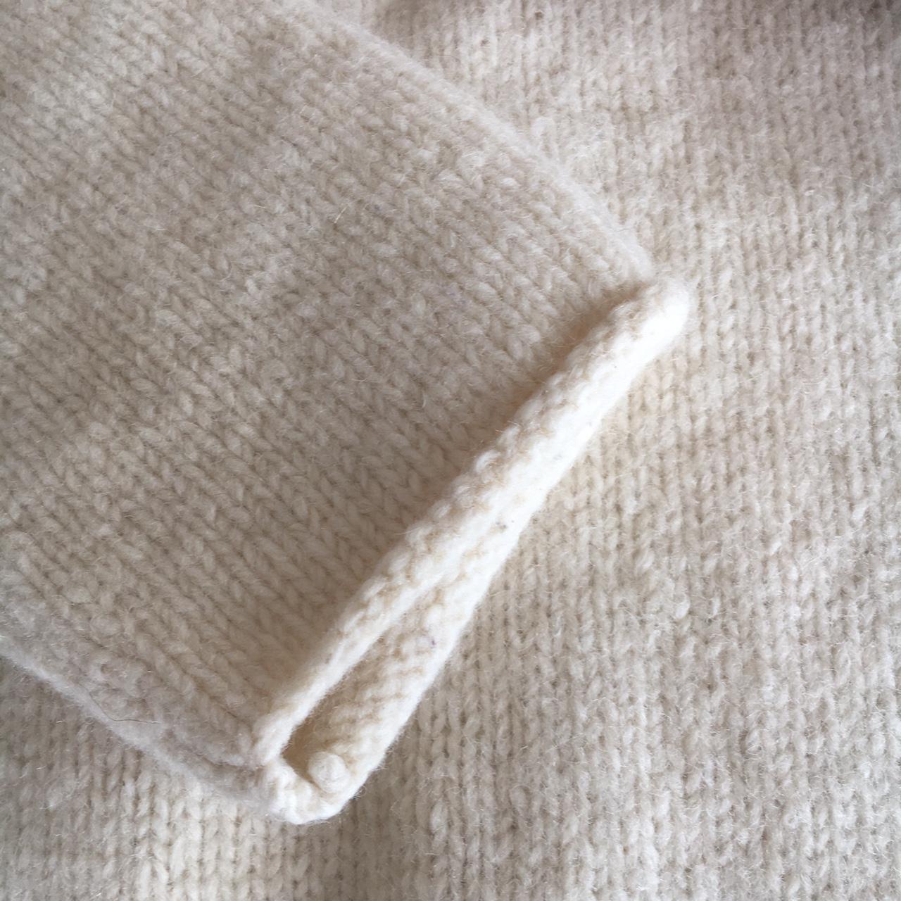 Vintage 100% wool white cream fisherman knit roll... - Depop