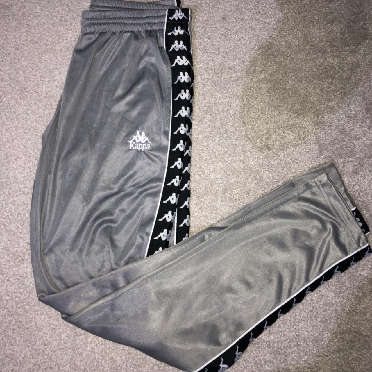 Rare grey kappa trousers Fits L - Depop