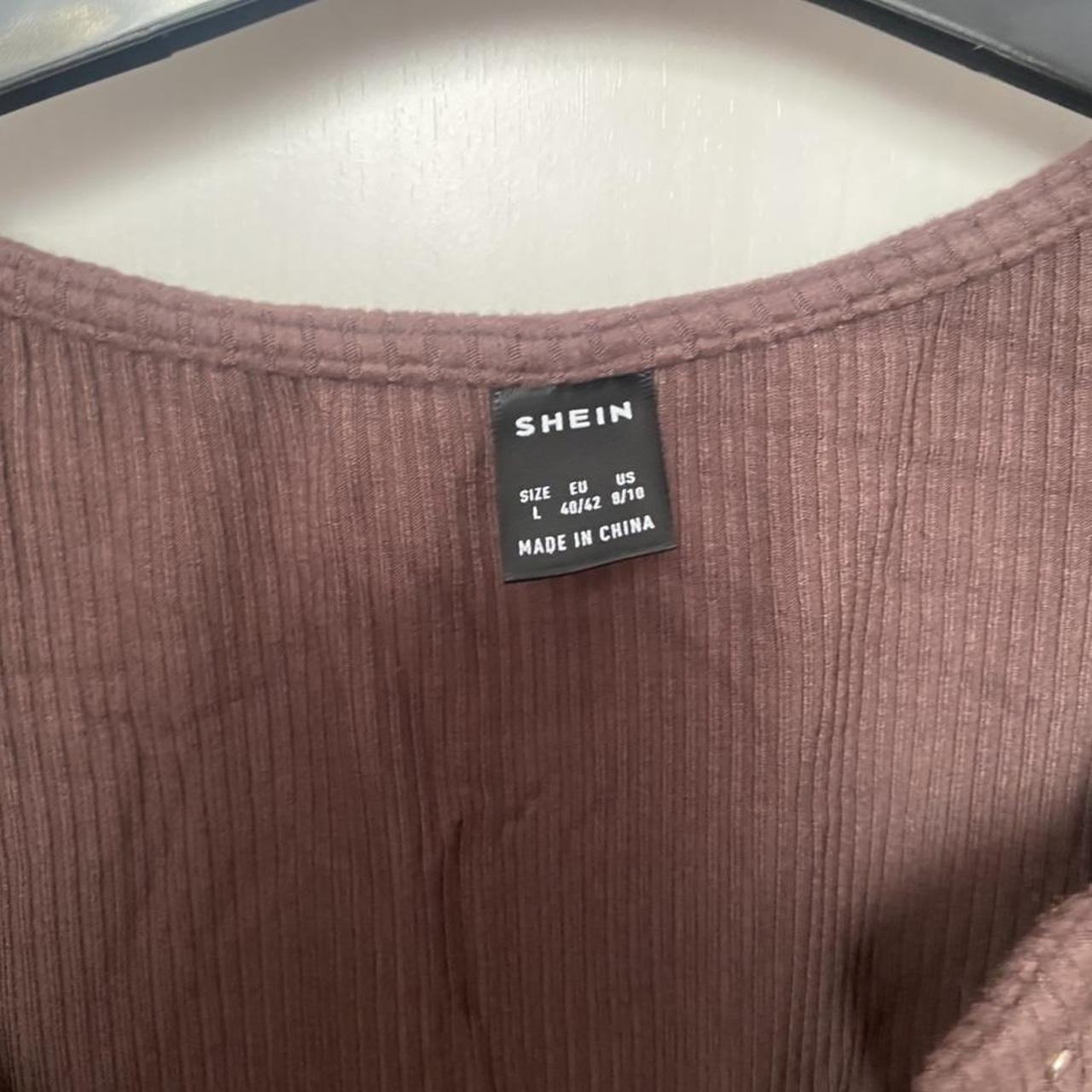 Shein chocolate brown button up top Soft and good... - Depop