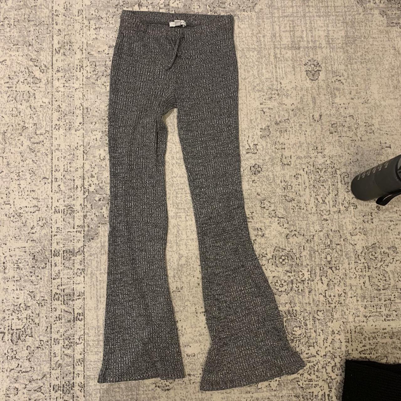 Topshop dark grey ribbed flares Super comfortable... - Depop