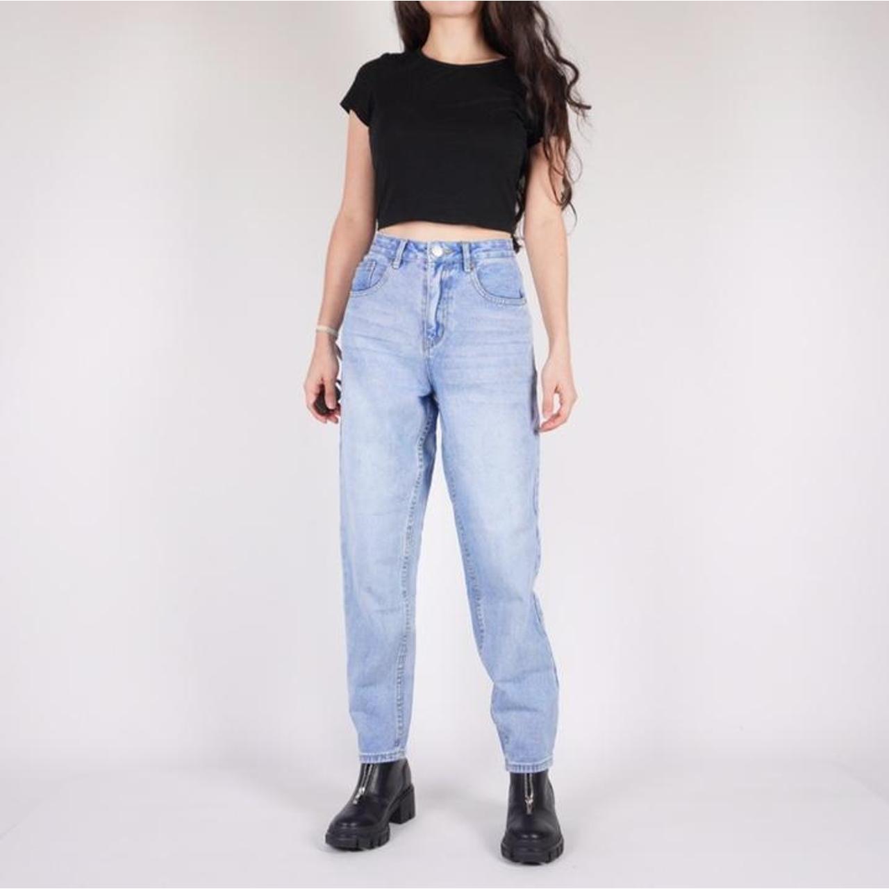 vintage 90s blue denim high waisted jeans Brand:... - Depop