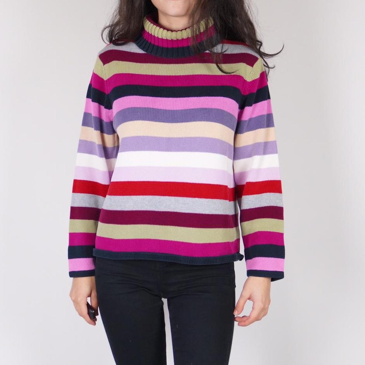 90s rainbow striped turtleneck sweater Brand: style... - Depop