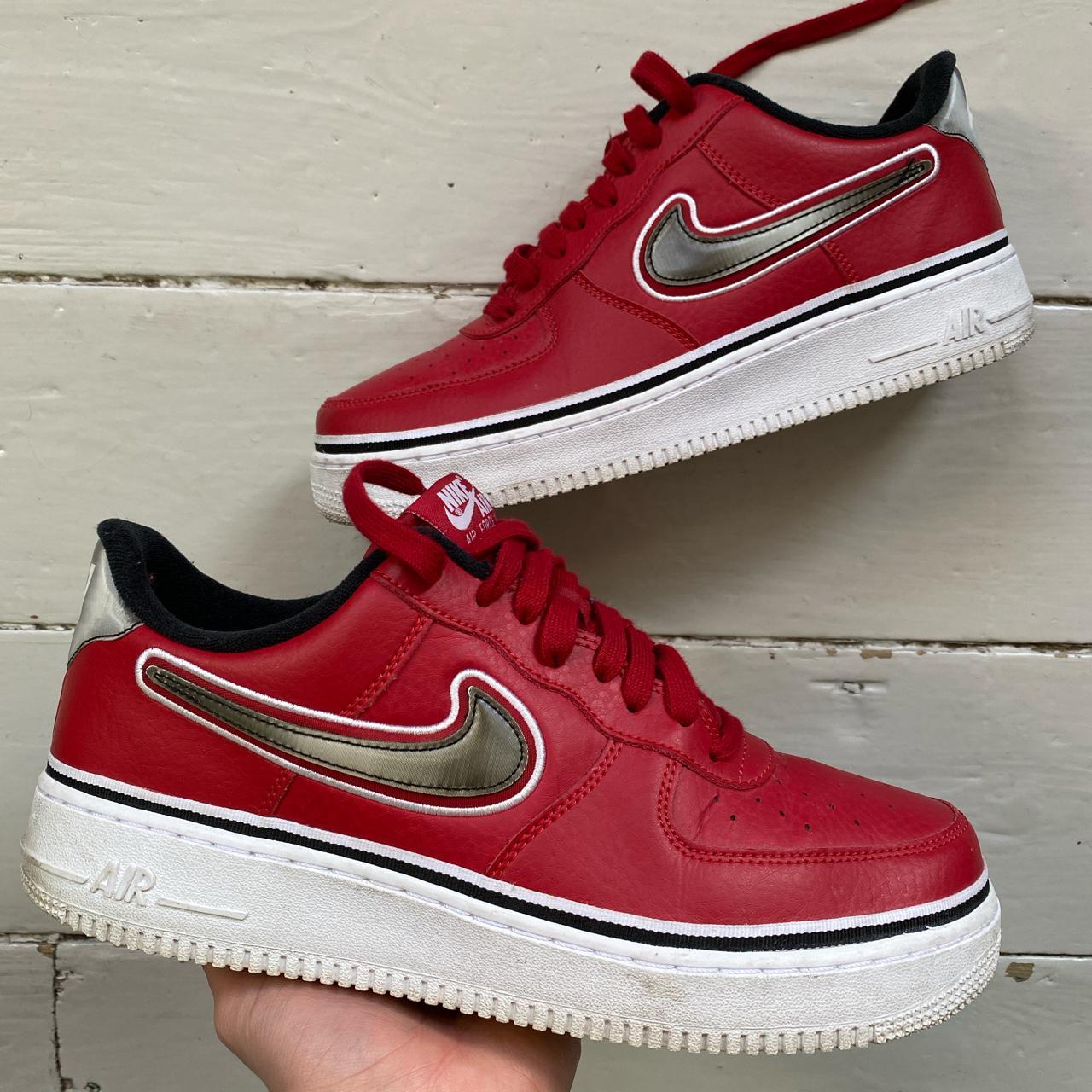 Nike Air Force 1 Red NBA 🔥 In great condition, very... - Depop
