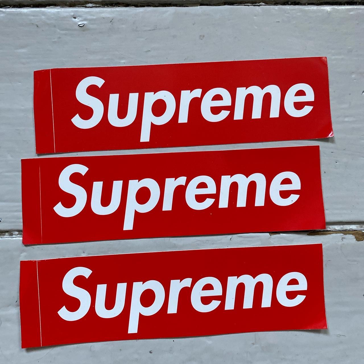Supreme Box Logo Stickers Red and White 🔥 price each 🗣 - Depop