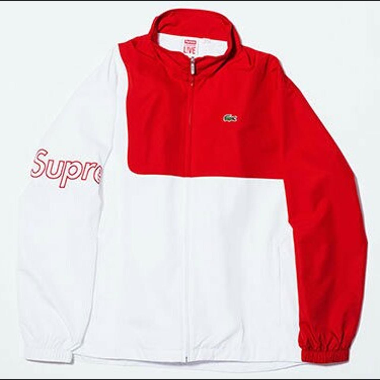 Massive WTB supreme x lacoste track jacket in red... - Depop