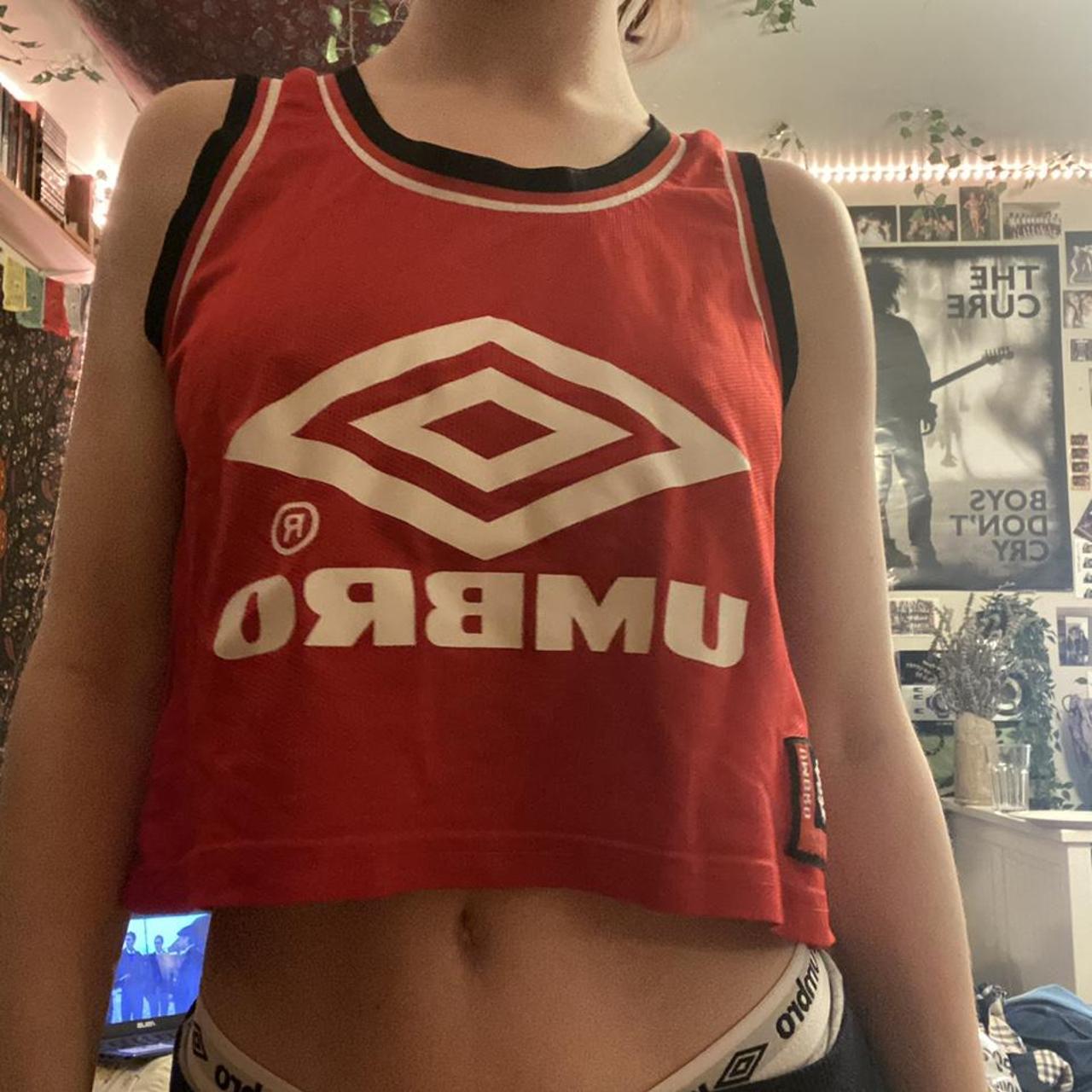 Umbro cropped basketball crop top vintage Super... - Depop