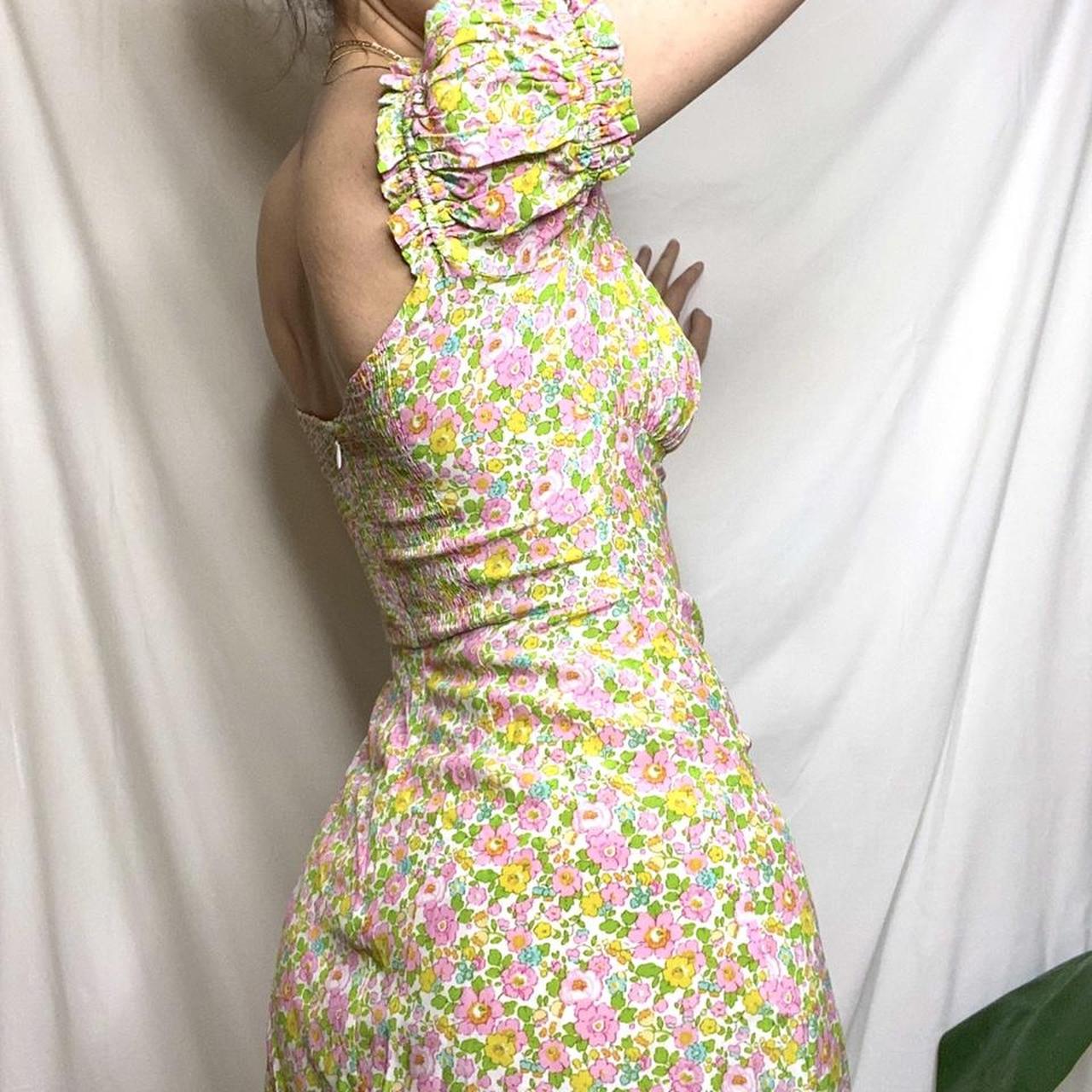 With Jéan Womens Pink And Green Dress Depop