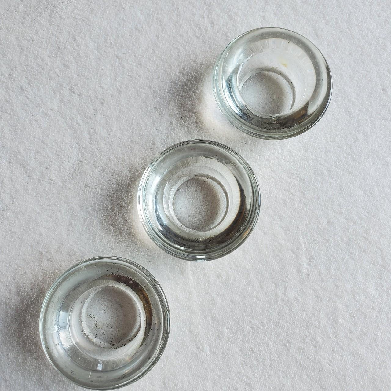 Set of 3 x Clear Glass Tealight Holders. Candle... - Depop
