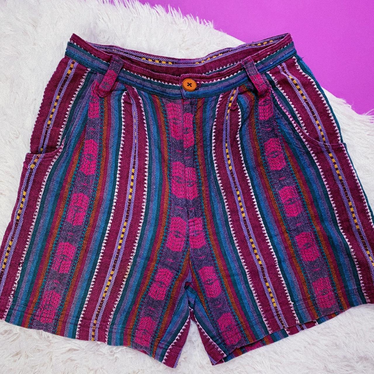 These perfectly tacky 80s era aztec print shorts are... - Depop