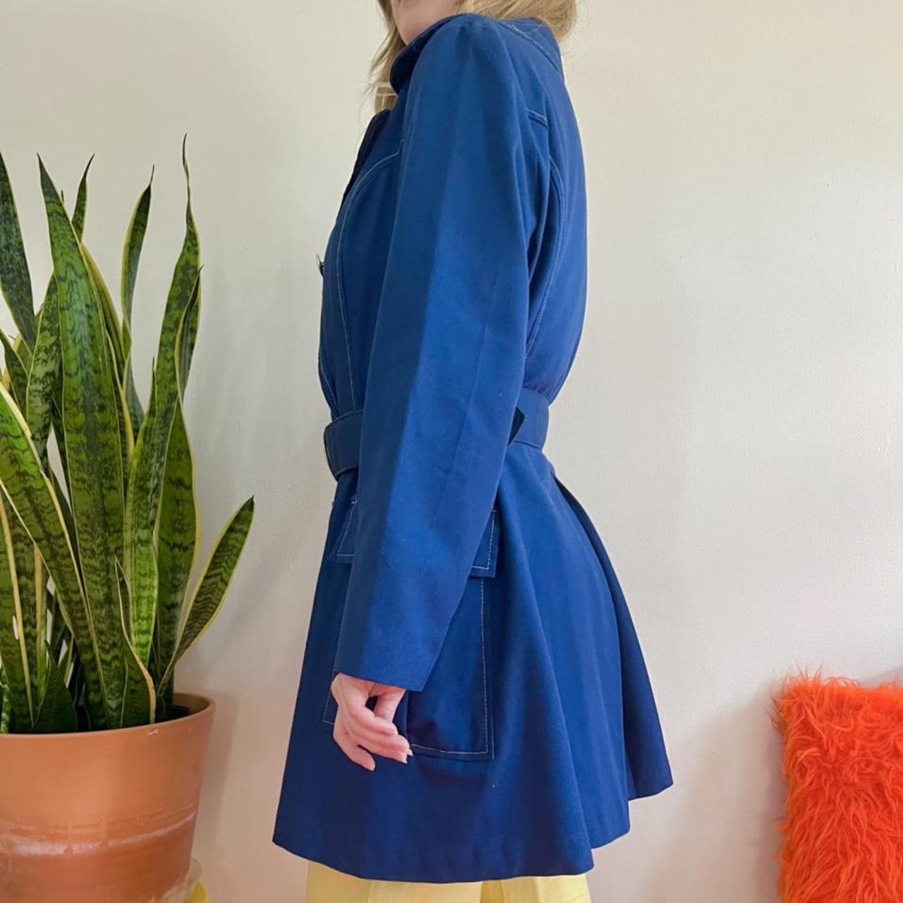 Mod 1970s navy blue canvas jacket with matching... - Depop