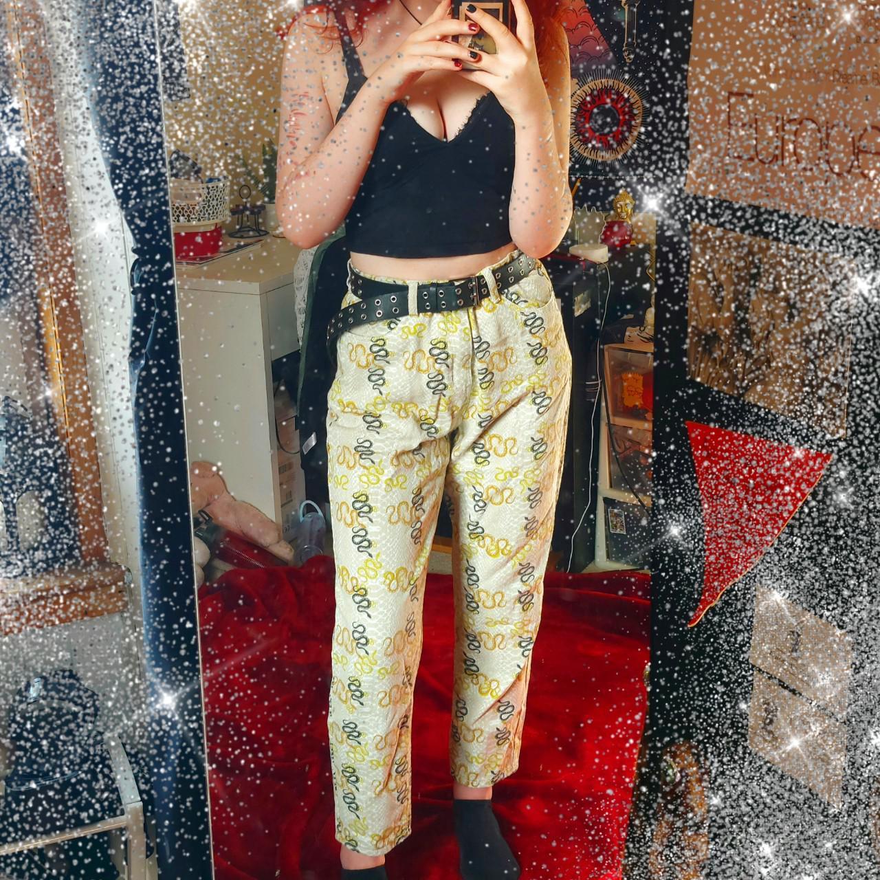 the sickest snake pattern jeans by one above another... - Depop