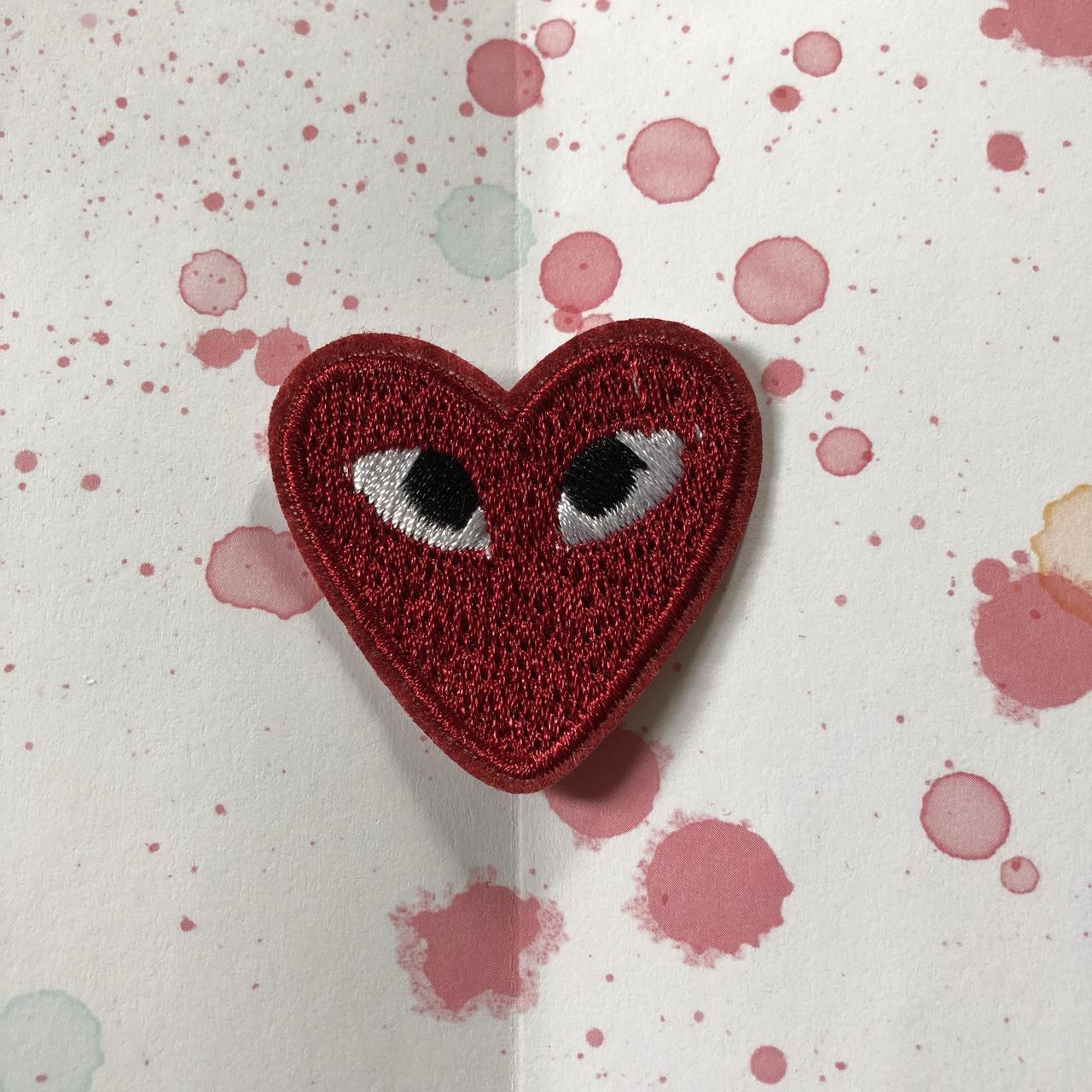 Embroidered deep red heart patch // New // Free uk... - Depop