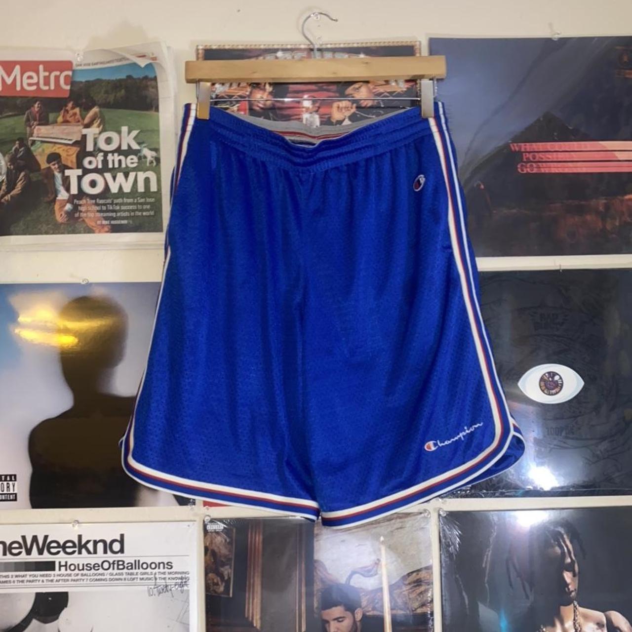 Champion vintage mesh shorts size M Red and blue... - Depop