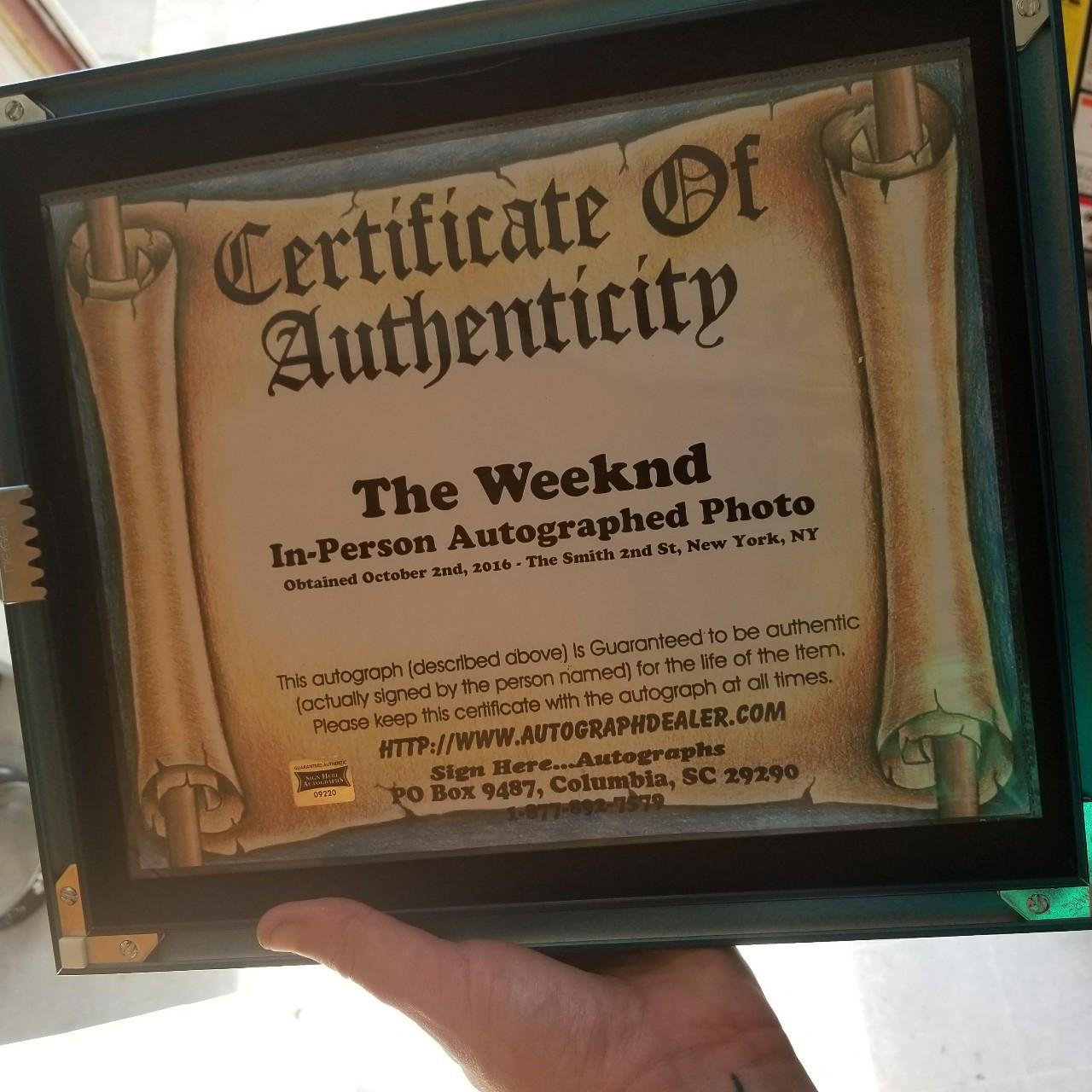 The Weeknd signed and framed with certificate of... | Depop