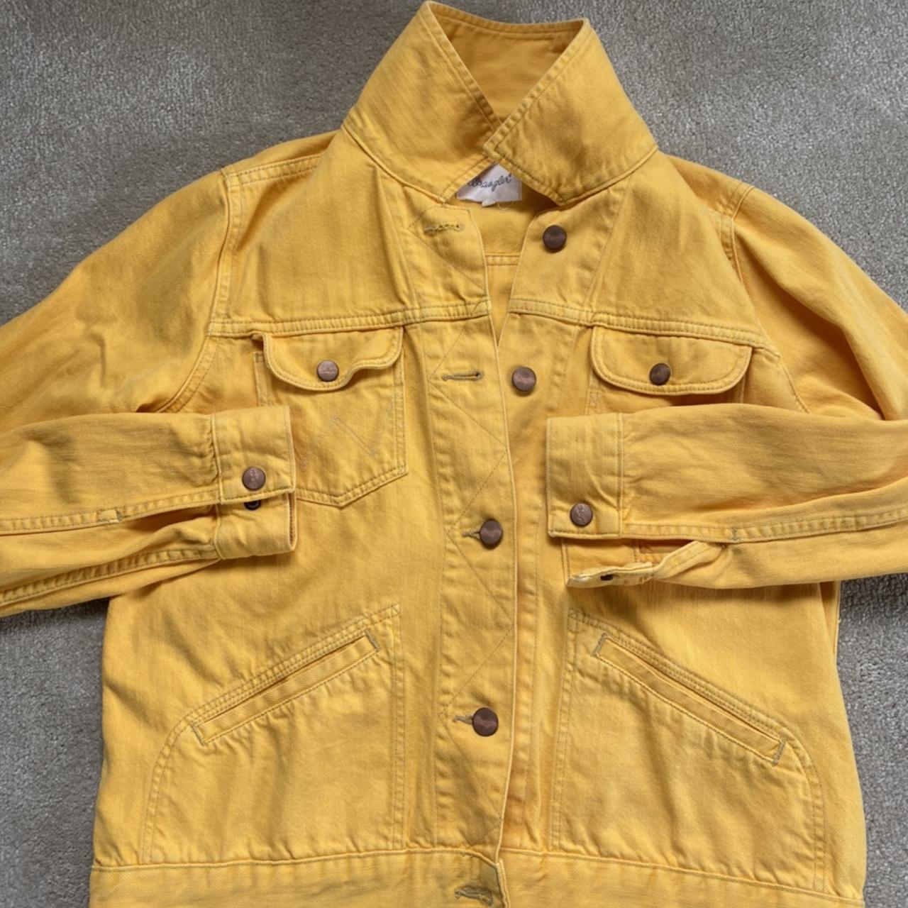 VINTAGE wrangler yellow denim jacket Never... - Depop