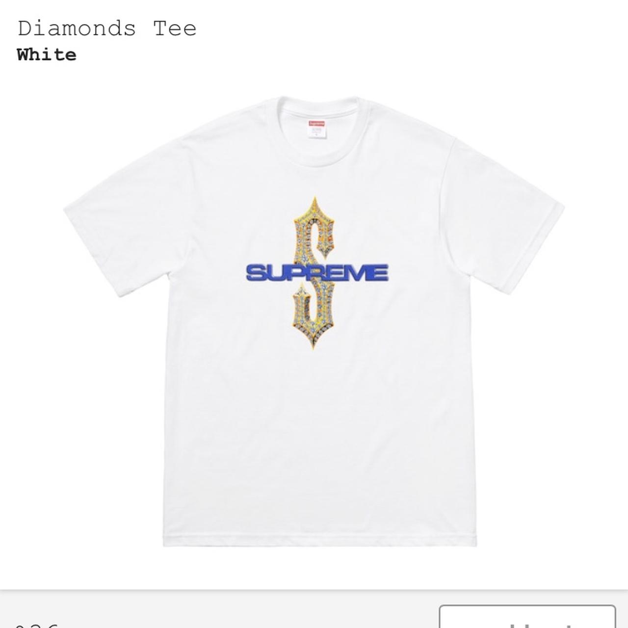 White Supreme diamond tee Message for your... - Depop