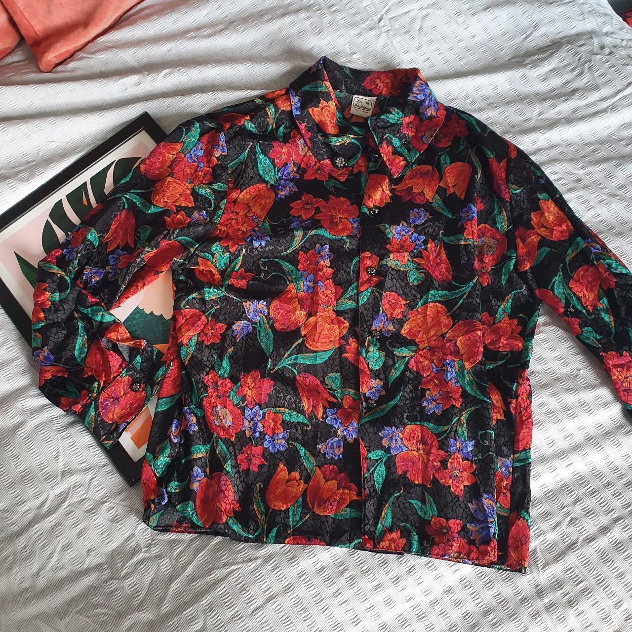 Women's Red and Black Blouse | Depop