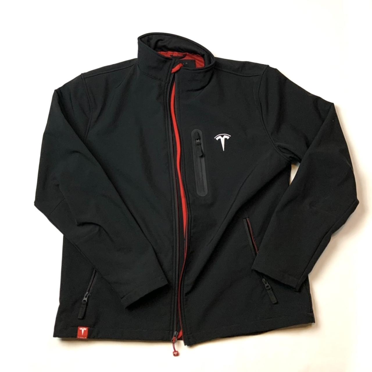 Tesla Service Corp Employee Full Zip Black Jacket... - Depop