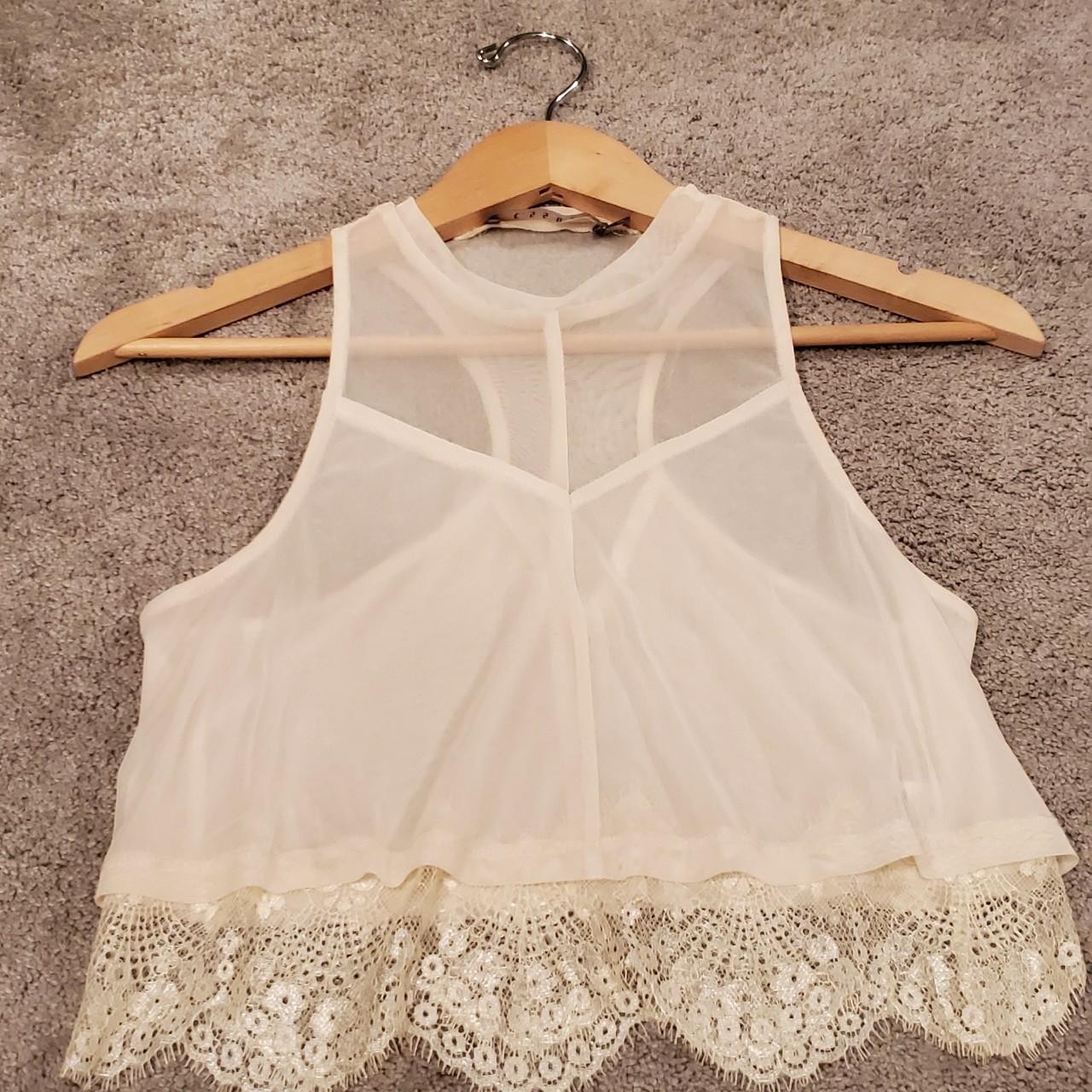 Coach Women's Cream Crop-top | Depop