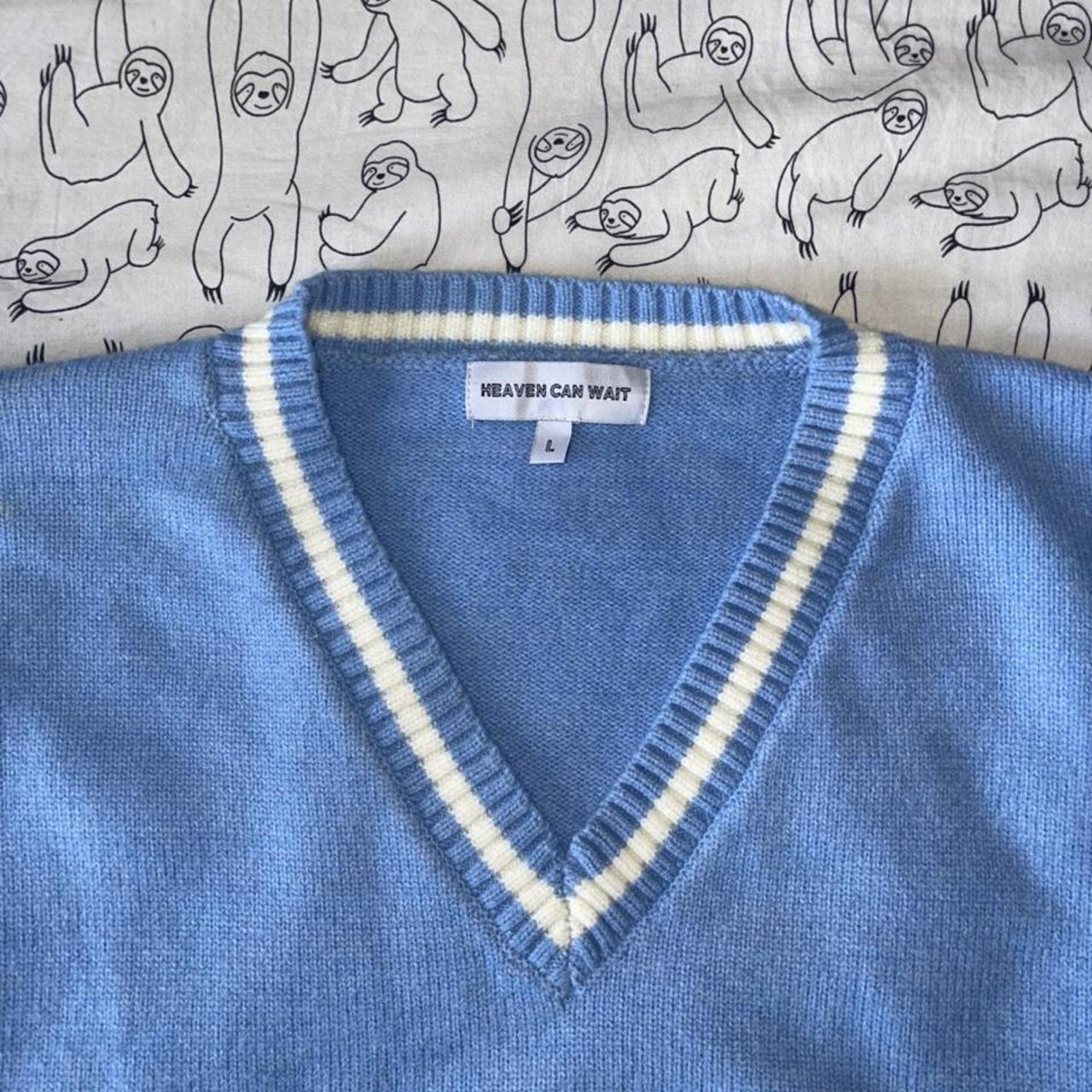 Men's Blue and White Sweatshirt | Depop