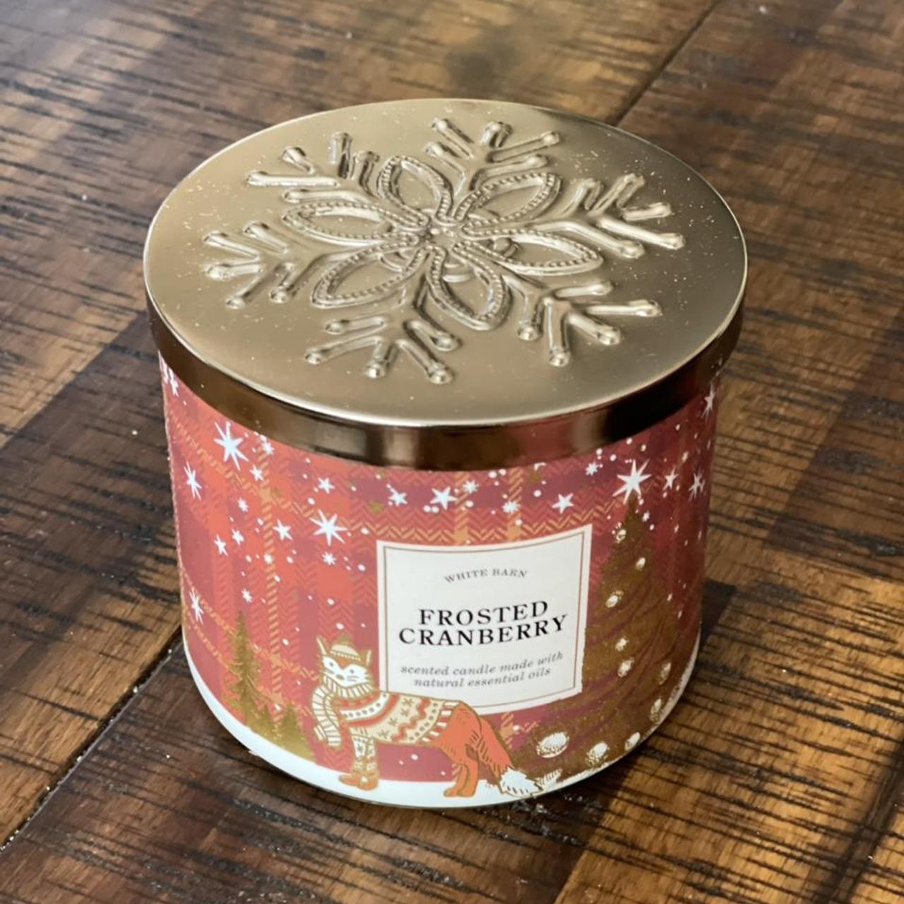 BATH AND BODY WORKS frosted cranberry 3 wick... - Depop
