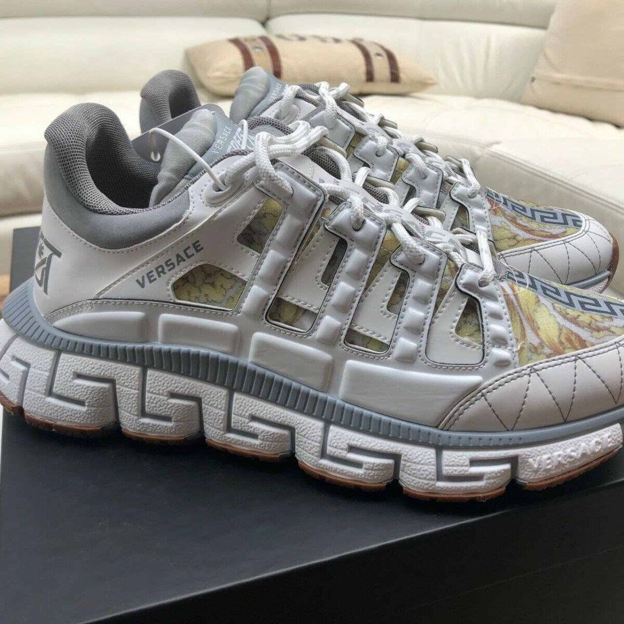 Versace White/Grey Trigreca Sneakers New Sizes... - Depop
