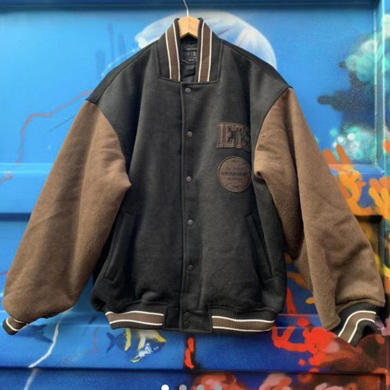 Urban Outfitters Men's Black and Brown Jacket | Depop