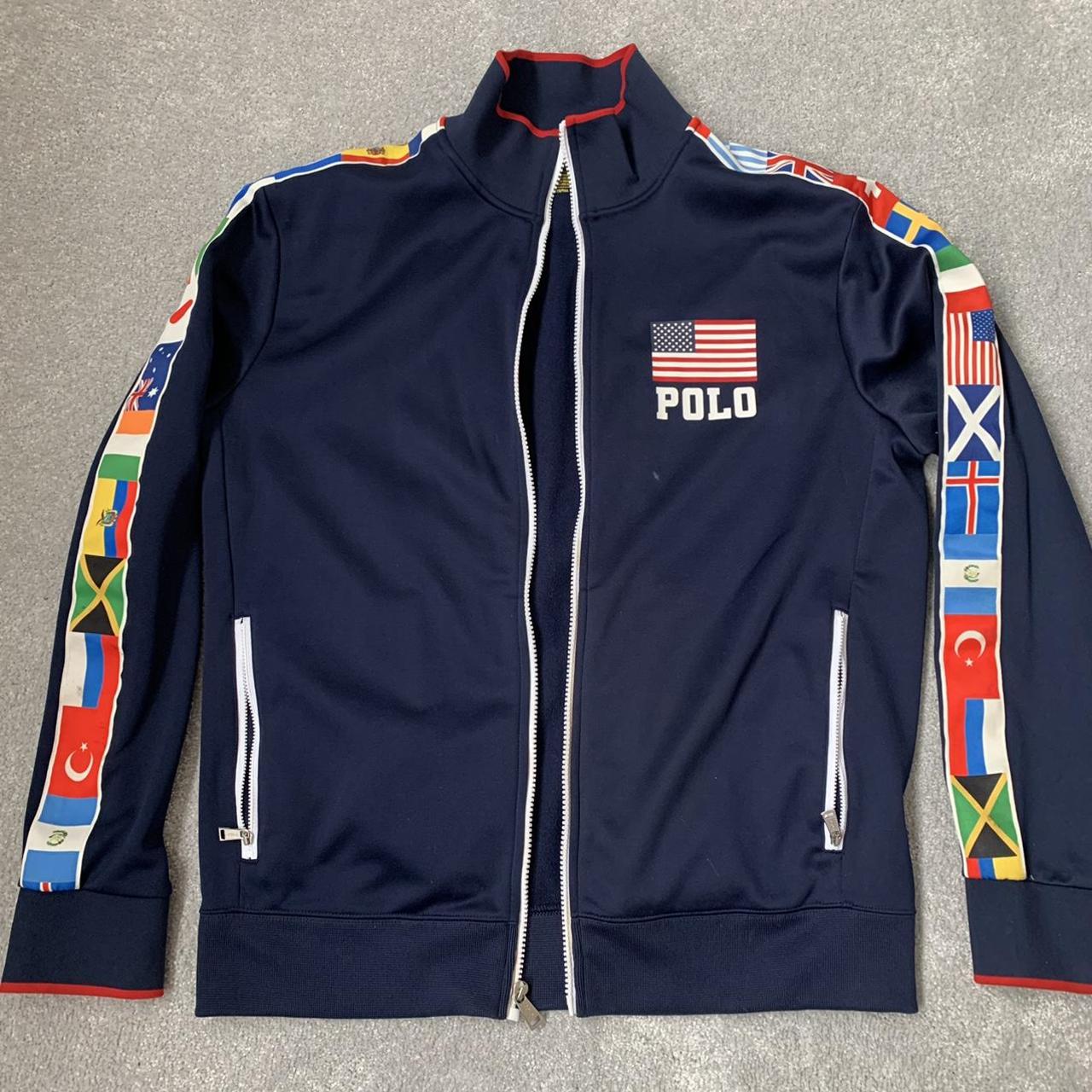 Polo Ralph Lauren Flag Taped Polo Track Jacket - Depop