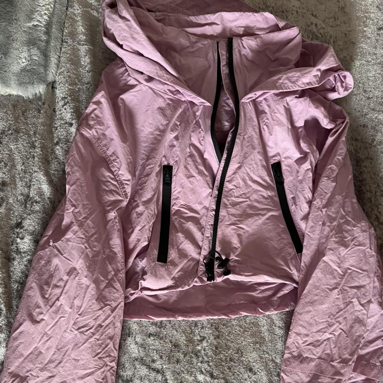 zara cropped lilac rain jacket💜/size M/worn... - Depop