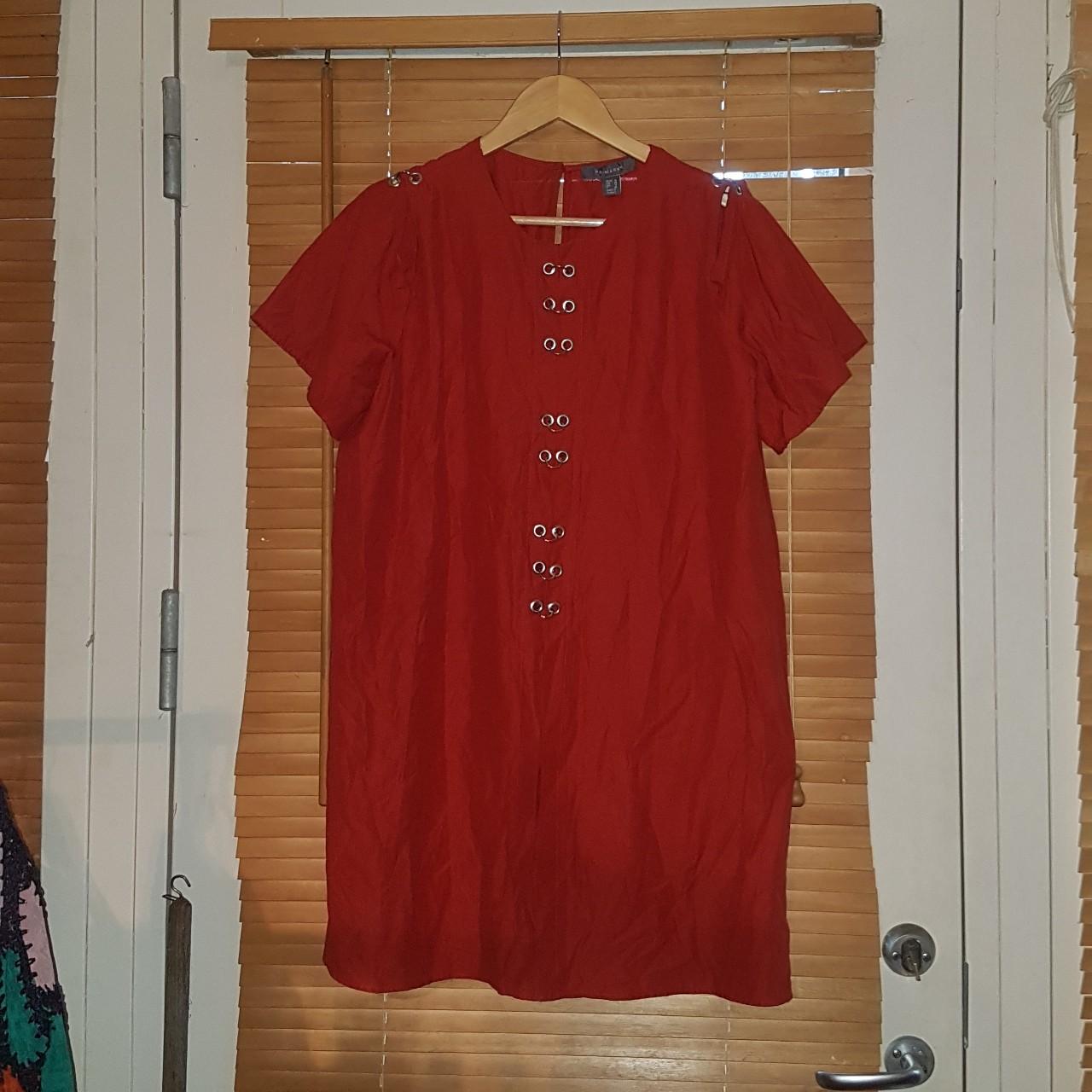 Primark rust color smock dress with chain... | Depop Primark rust color smock dress with chain... | Depop