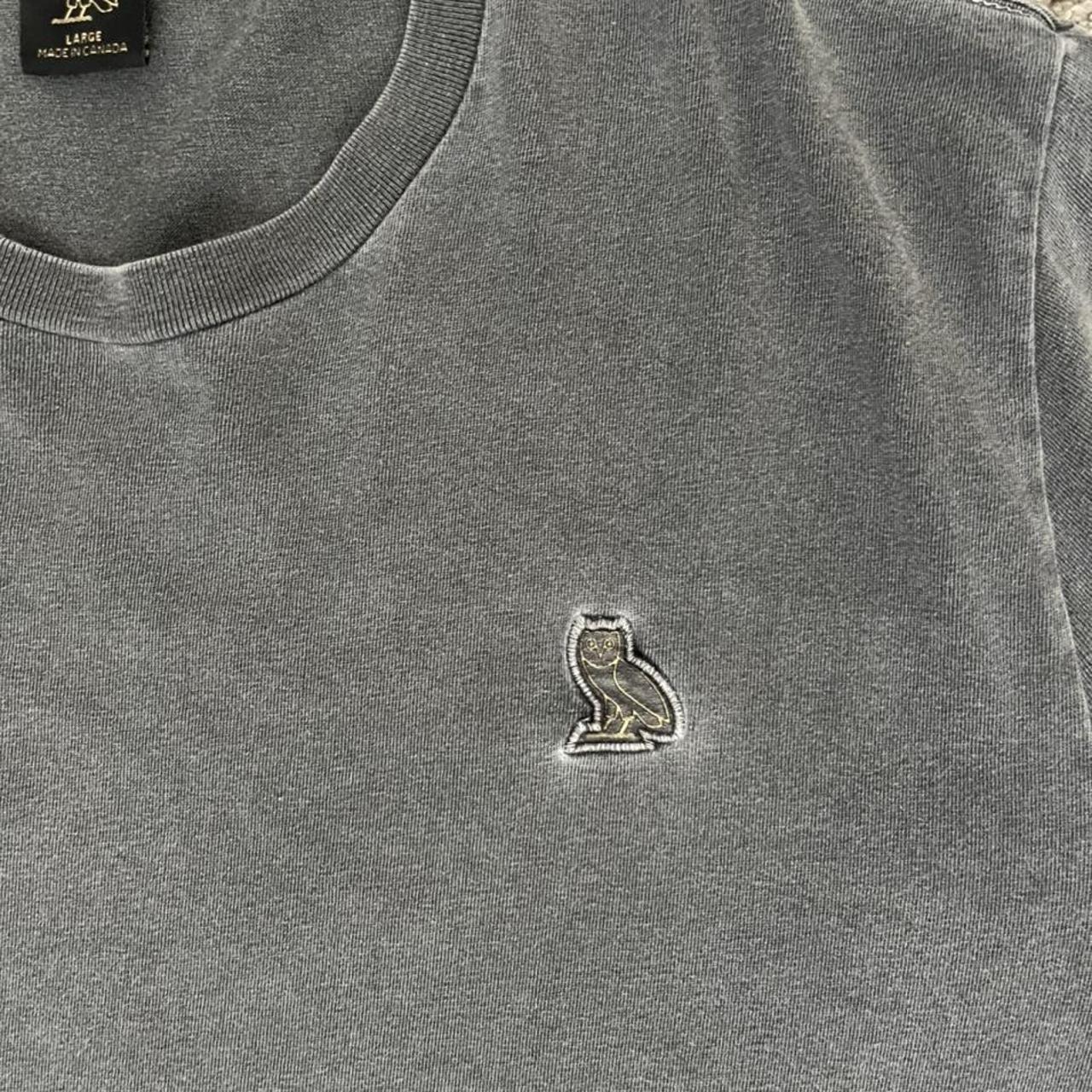 OVO T-shirt Colour - washed grey Size - Large... - Depop
