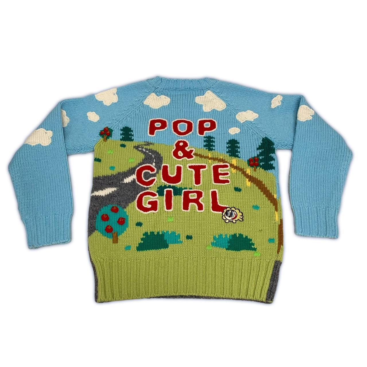 Angel blue rare knit sweater! super cute designs... - Depop