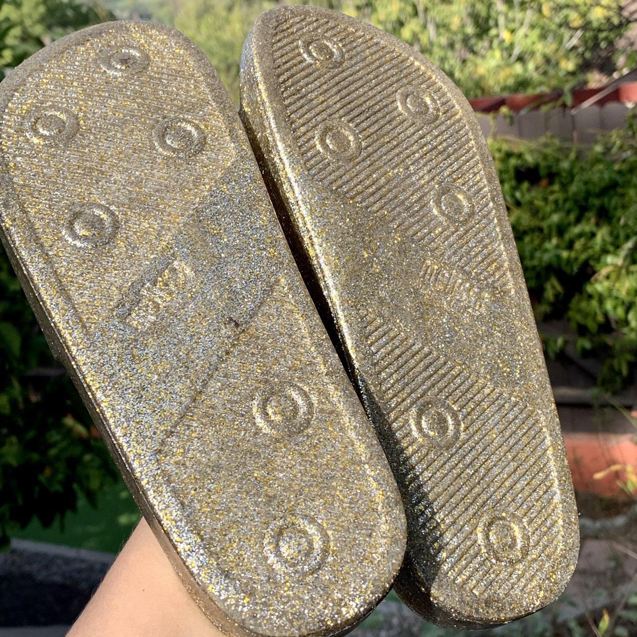 Melissa Women's Gold and Silver Slides | Depop