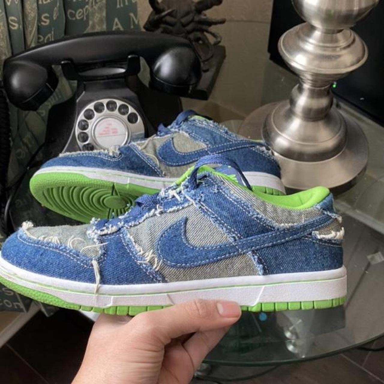 distressed denim Nike Hulk sp dunks from... - Depop