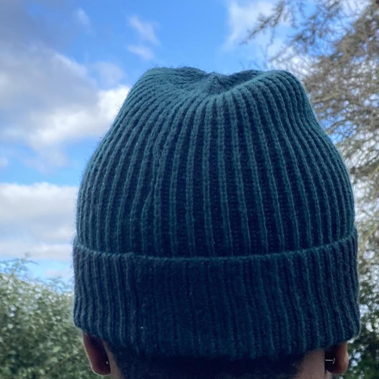 Green n’ Black beanie. Worn a couple times. Proper... - Depop
