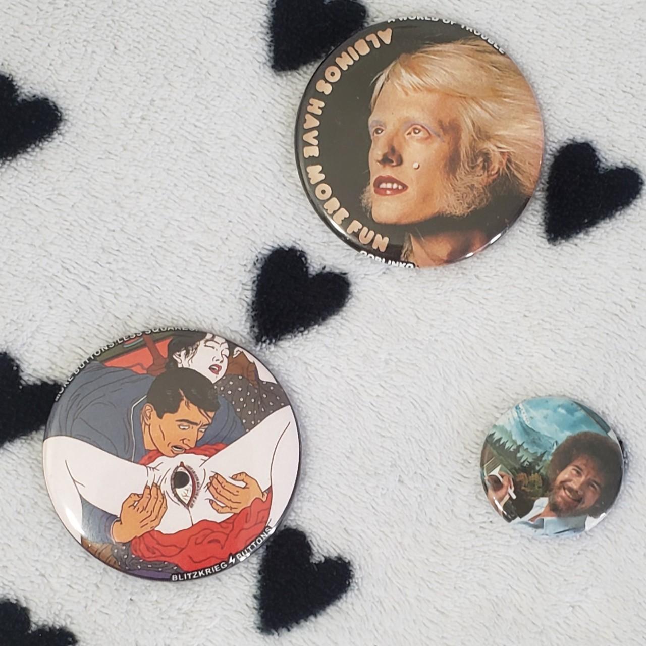 Goblinko Megamall punk buttons. Bob Ross button... - Depop