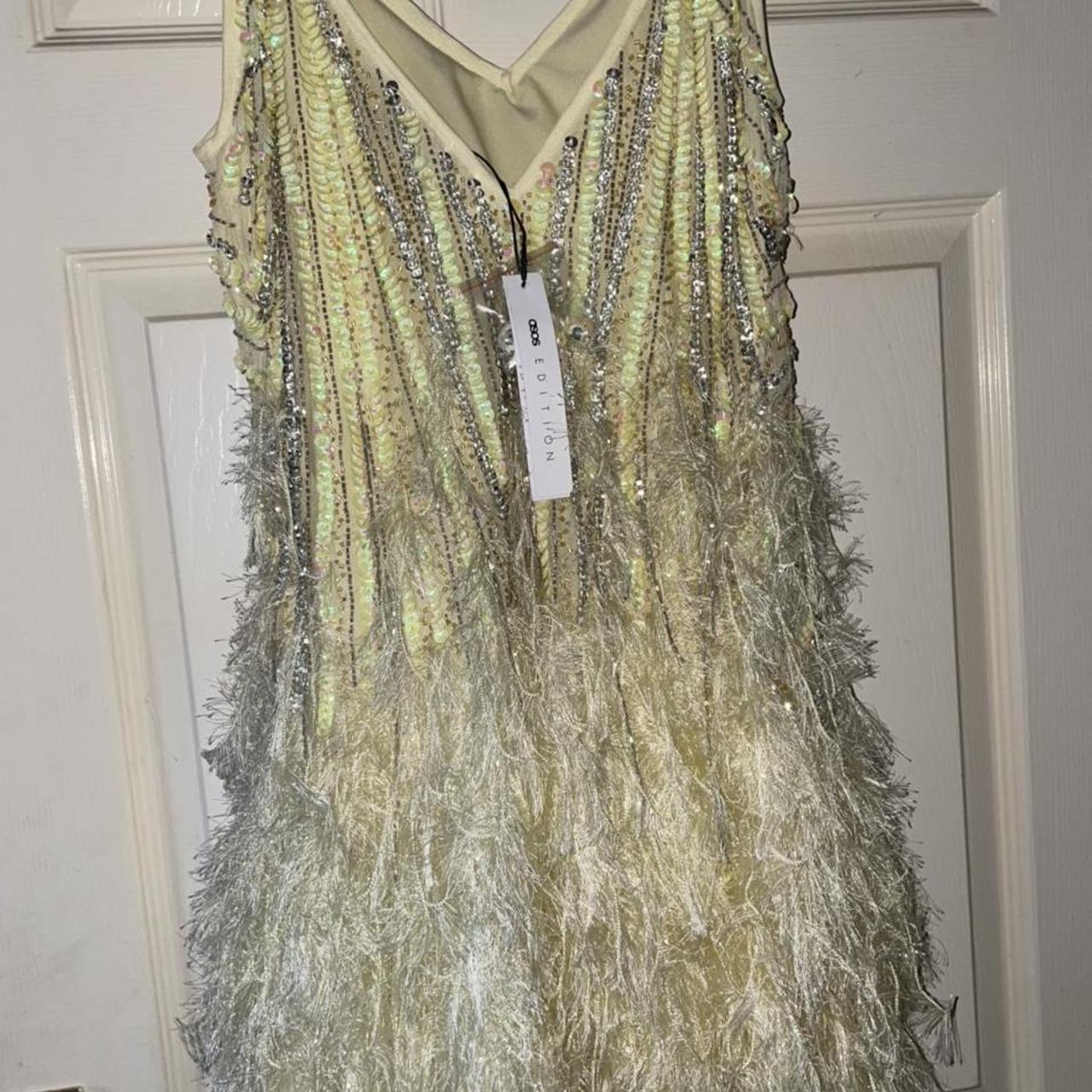 ASOS EDITION sequin cami mini dress with faux... - Depop