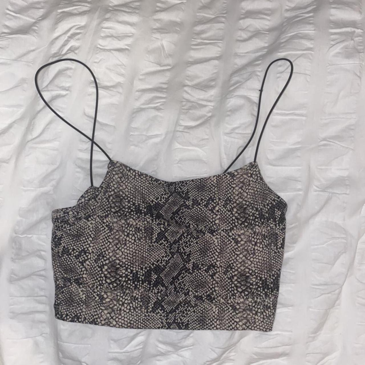 Primark snake skin crop top Size 2XS - Depop