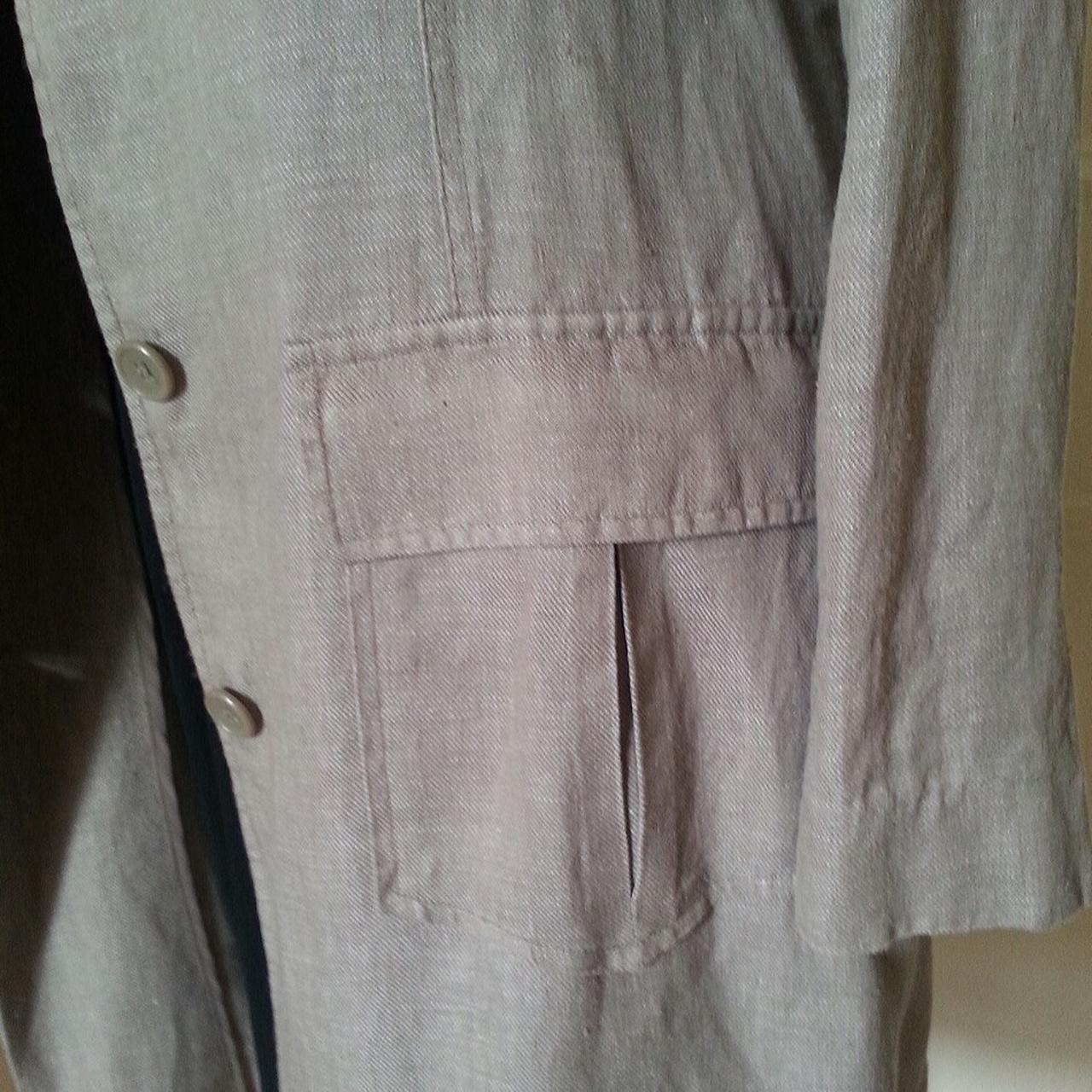 H&M Hennes Collection beige linen long jacket /... - Depop