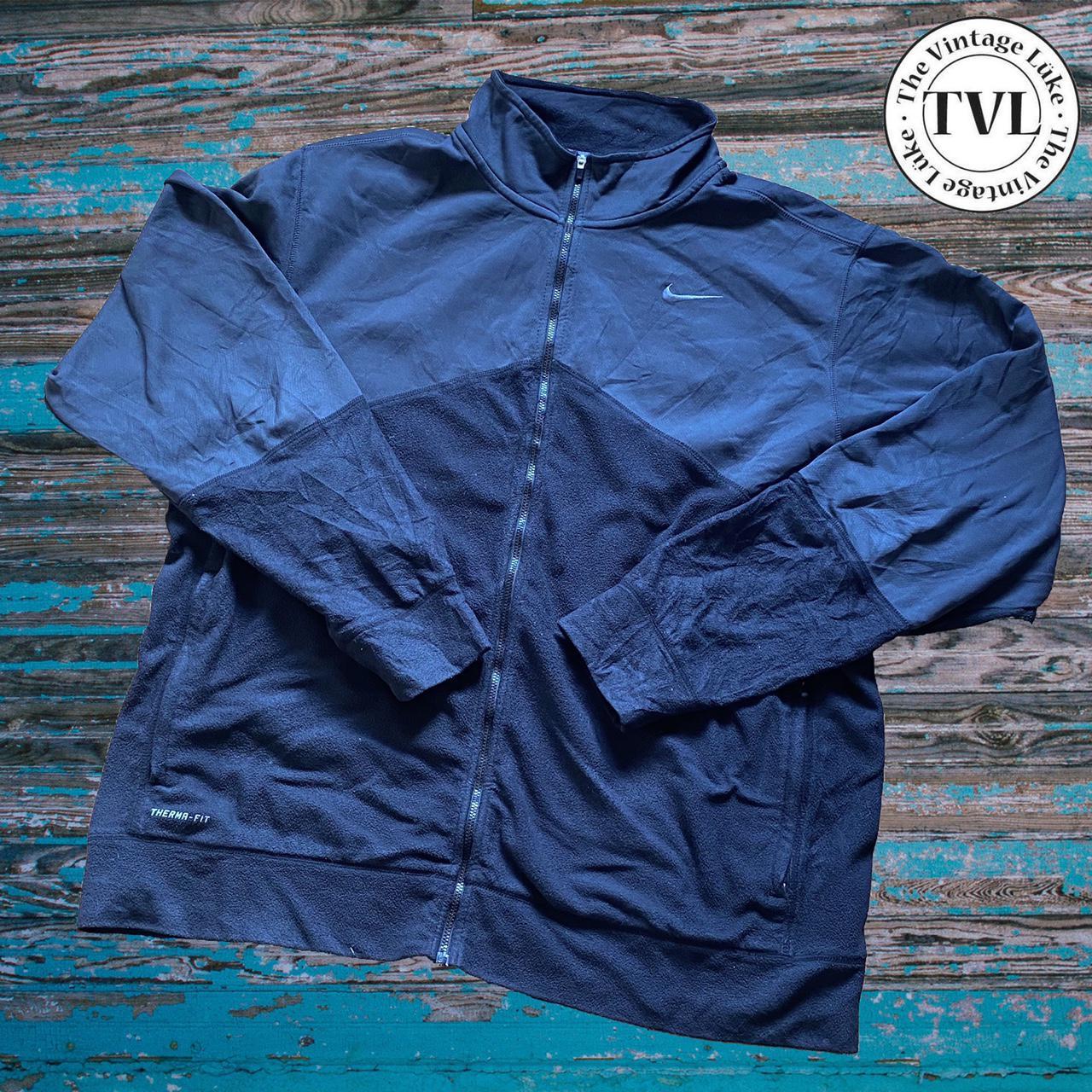 Mens Classic Dark Grey Nike Fleece Track Jacket -... - Depop