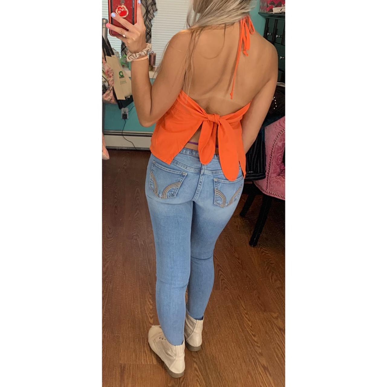 orange, vintage double tie top #orange #vintage #tank - Depop