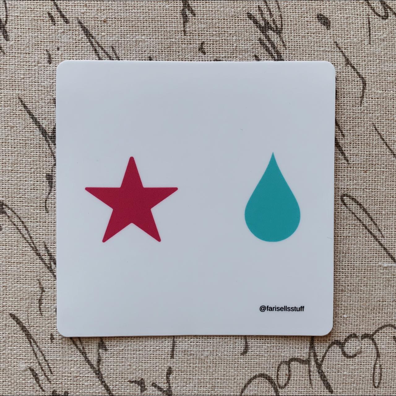 Star & Teardrop Sticker - 3x3 Matte Finish Sticker... - Depop