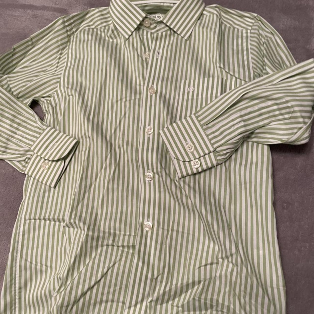 Stripe green smart shirt Boys 4-5 years old Only... - Depop