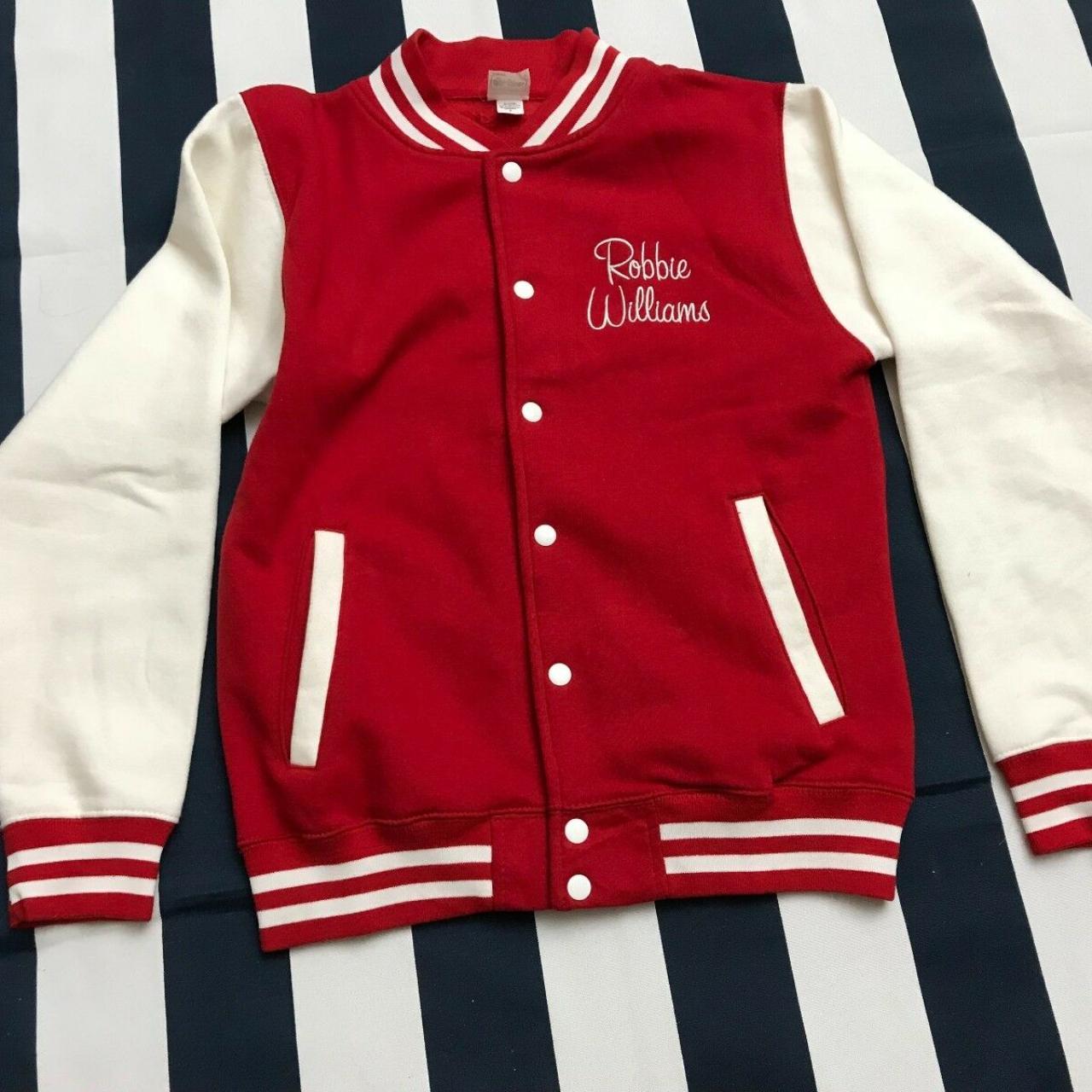 🔥🔥☕Vintage VTG Robbie Williams RW Varsity Button... - Depop