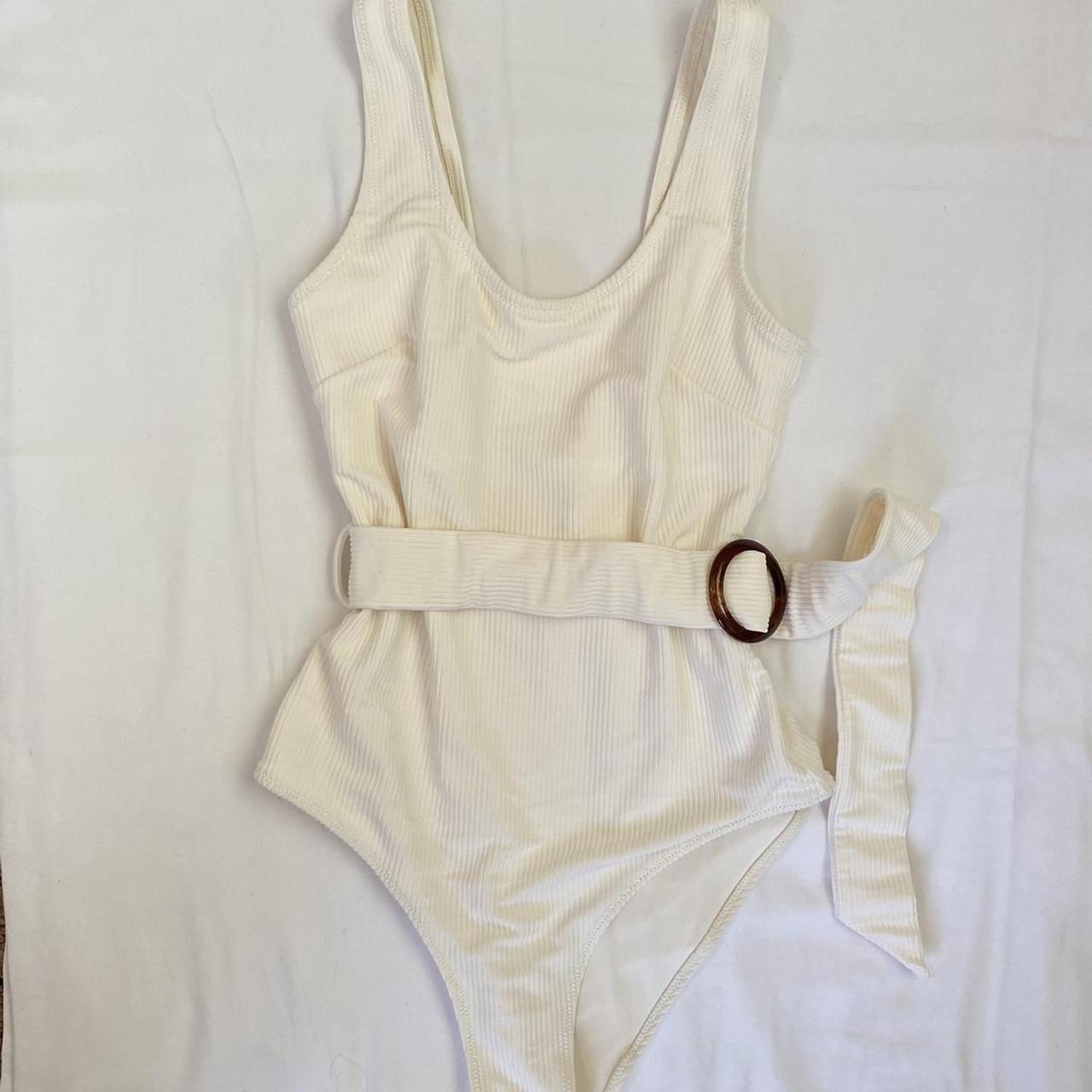 H&M One Piece Swimsuit Cream Size: M/L Never... - Depop