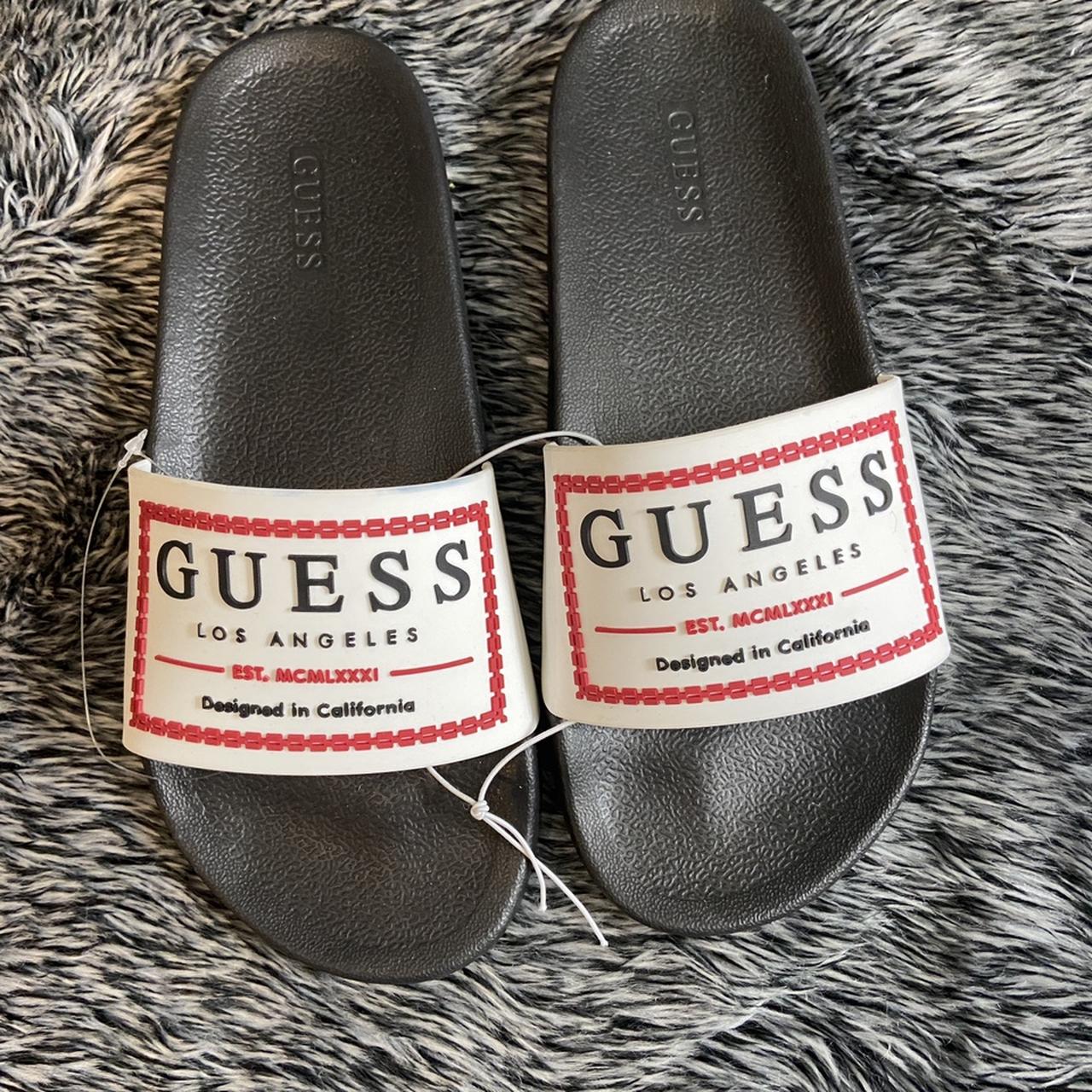 Guess Slides men large logo size 8 new... - Depop