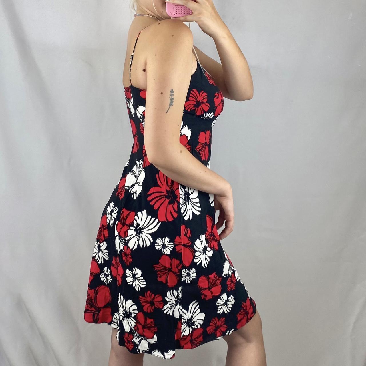 00s hibiscus print floaty maxi dress 🌺 size 10 pit... - Depop