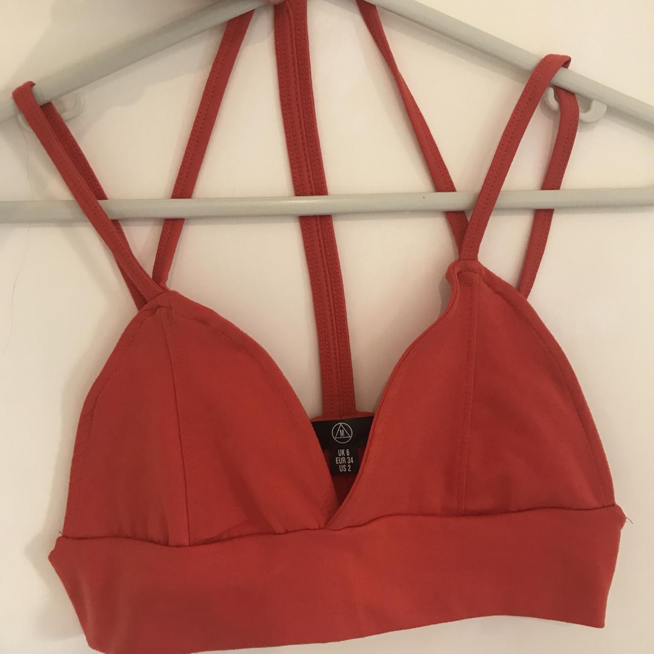 Orange bralet with an open back from Missguided in... - Depop